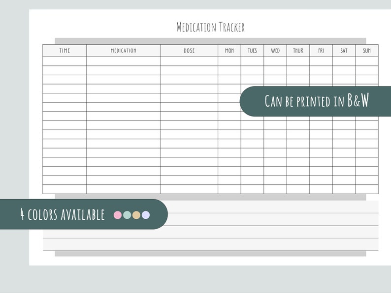 Medication Tracker Printable Fillable, Fillable Medication Chart PDF ...
