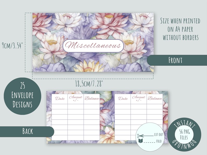 Printable Money Saving Cash Envelopes Scheme, Income Separation ...