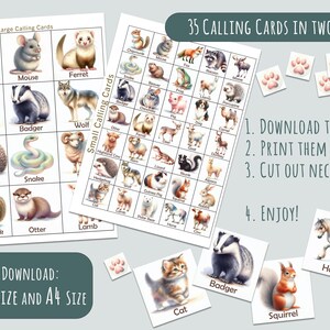 Bingo Cards | Printable Bingo | Animals Bingo | 50 Printable Cards in ...