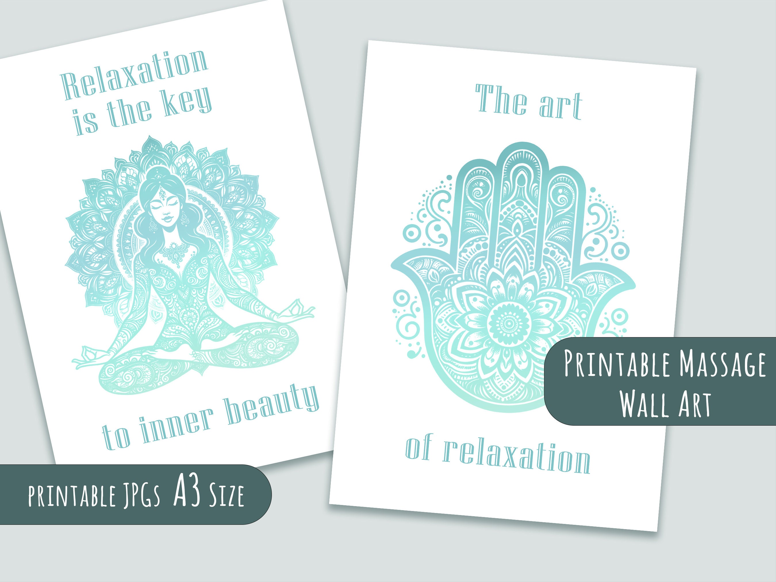 Printable Massage Room Wall Art in German and English Language A3 Size ...