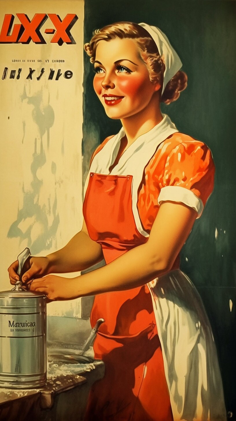 Vintage Advertising Posters Kit, Retro Women, Digital Download, Retro ...