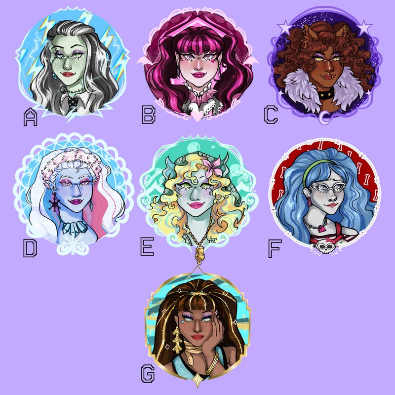 Monster High Pin Badges - Etsy