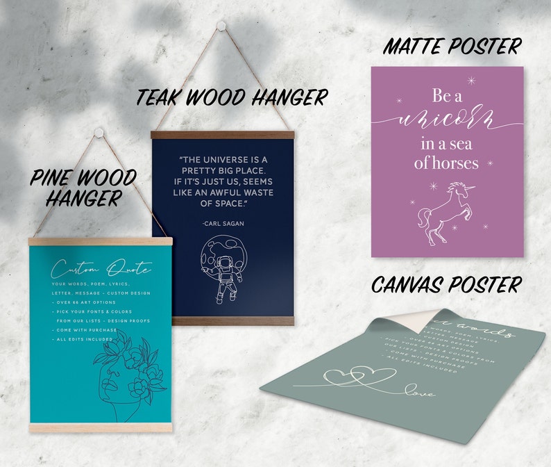 Custom Quote Print Text Poster Framed Wall Art Personalized - Etsy