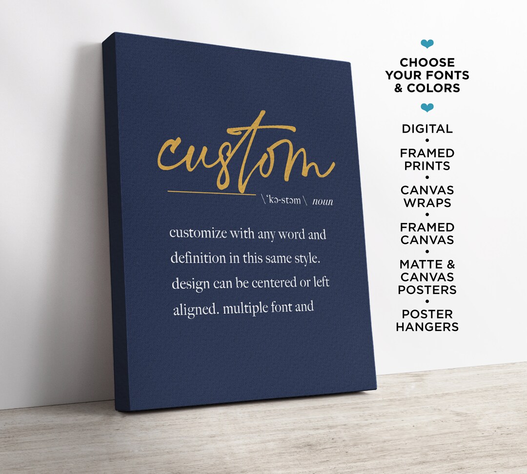 Custom Definition Print Word Art Sign Word Definition Poster
