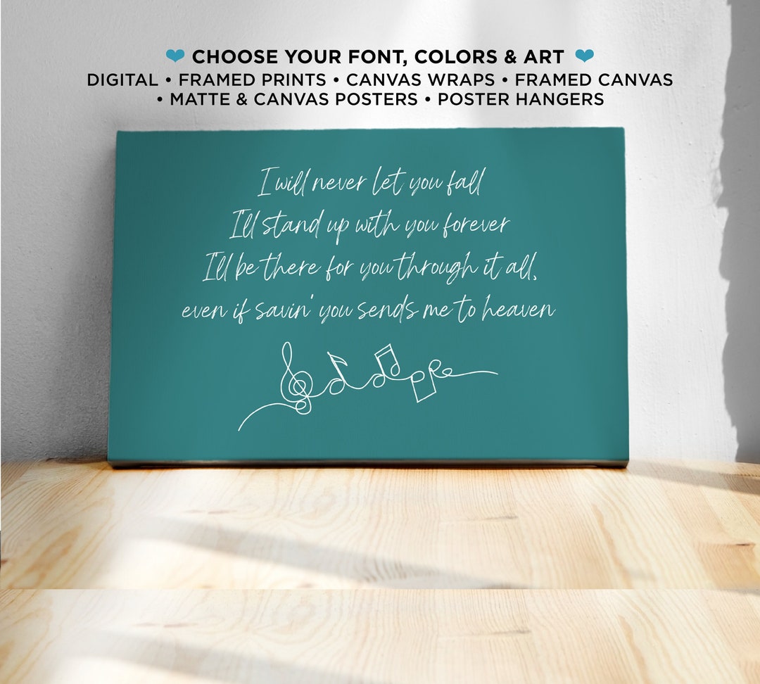 Custom Quote Print Text Art Poster Framed Wall Art Personalized Quote ...