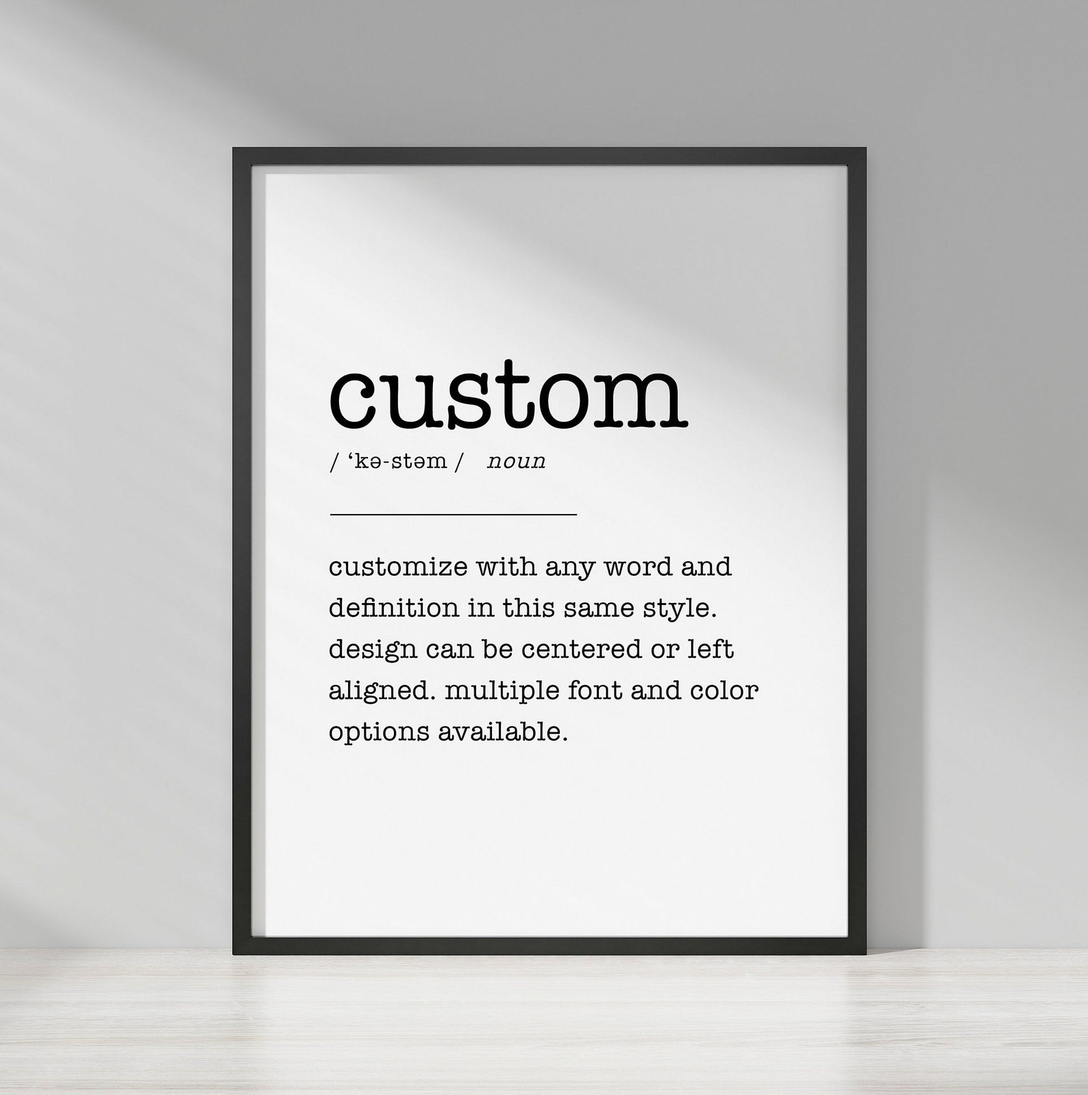 Custom Definition Print Word Art Sign Word Definition Poster Etsy