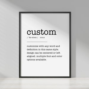 Custom Definition Print Word Art Sign Word Definition Poster ...