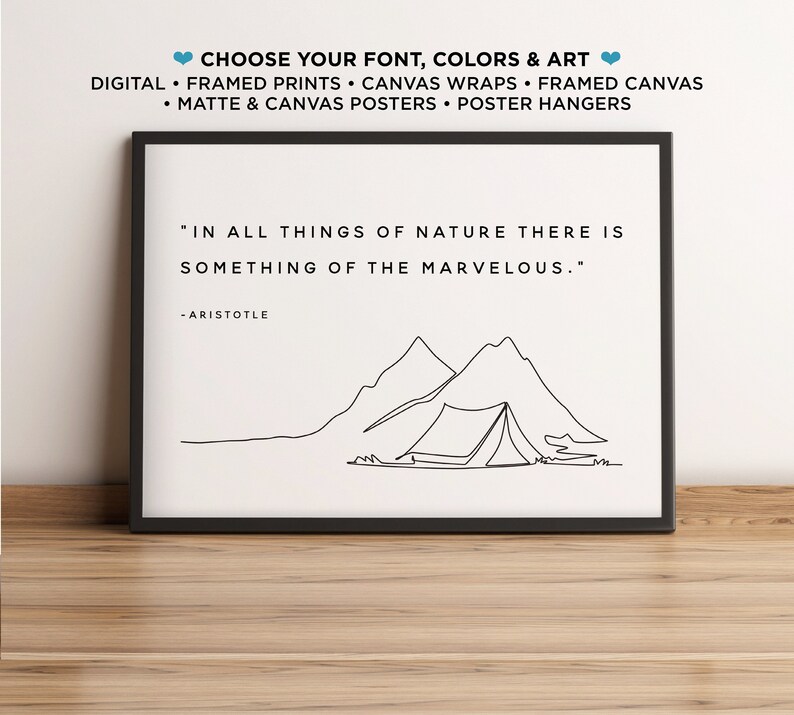 Custom Text Print Poster Framed Wall Art Personalized Poem Printable ...