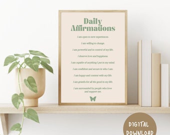Daily Affirmations Poster - Etsy