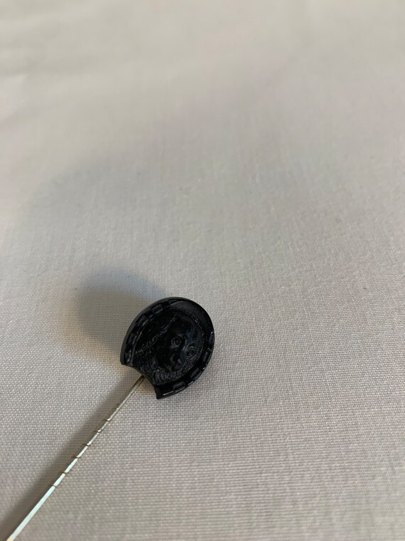 Antique ancient vintage Victorian jet pin with the fi… - Gem