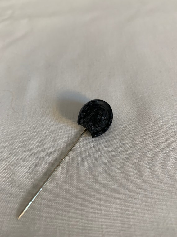 Antique ancient vintage Victorian jet pin with the fi… - Gem