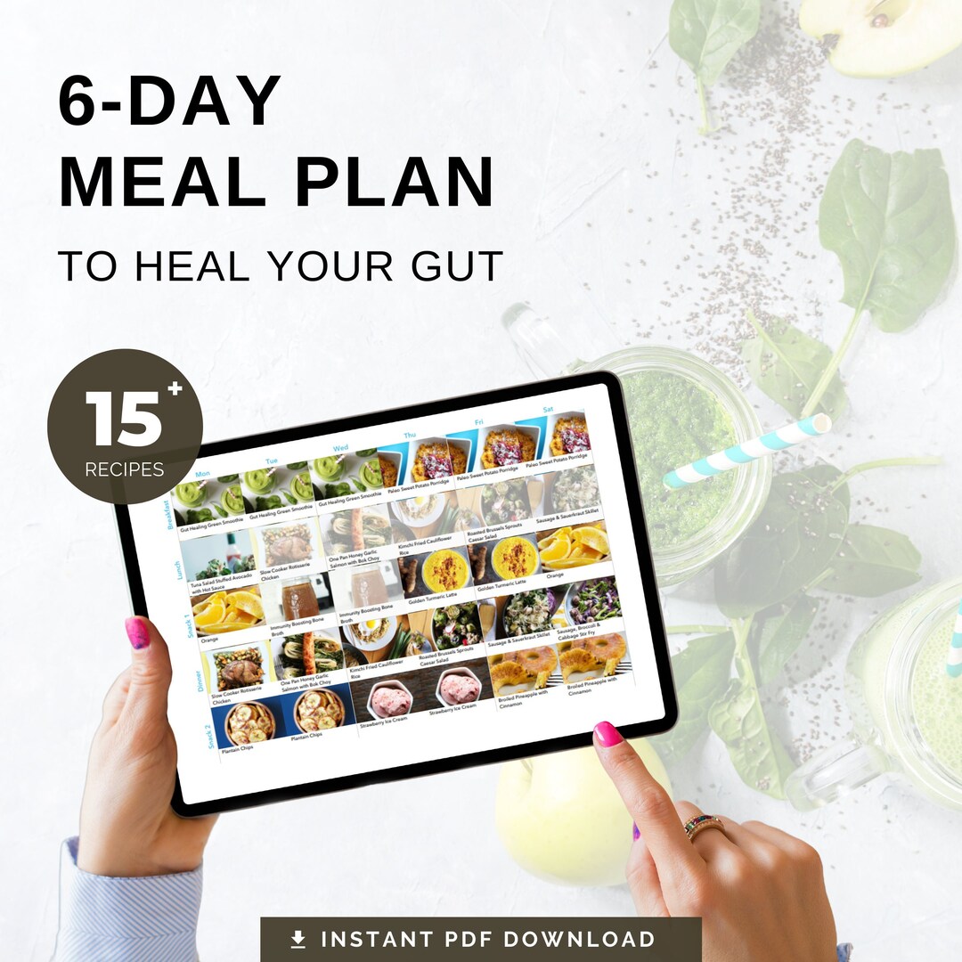 6-day Gut Healing Meal Plan Including Recipes, Weekly Shopping List ...