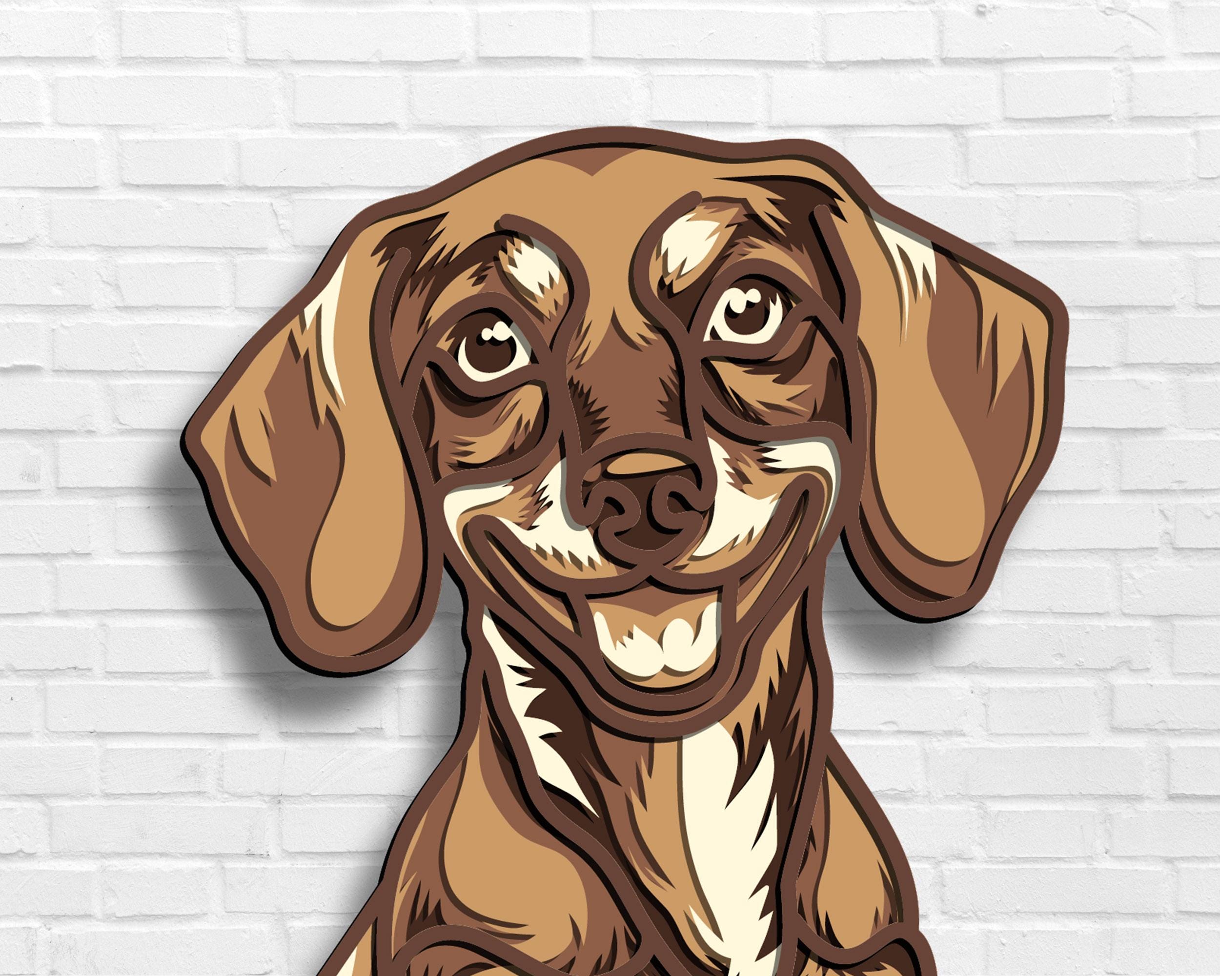 Dachshund 3D Layered Laser Cut File: Dog Mandala SVG (digital Download ...
