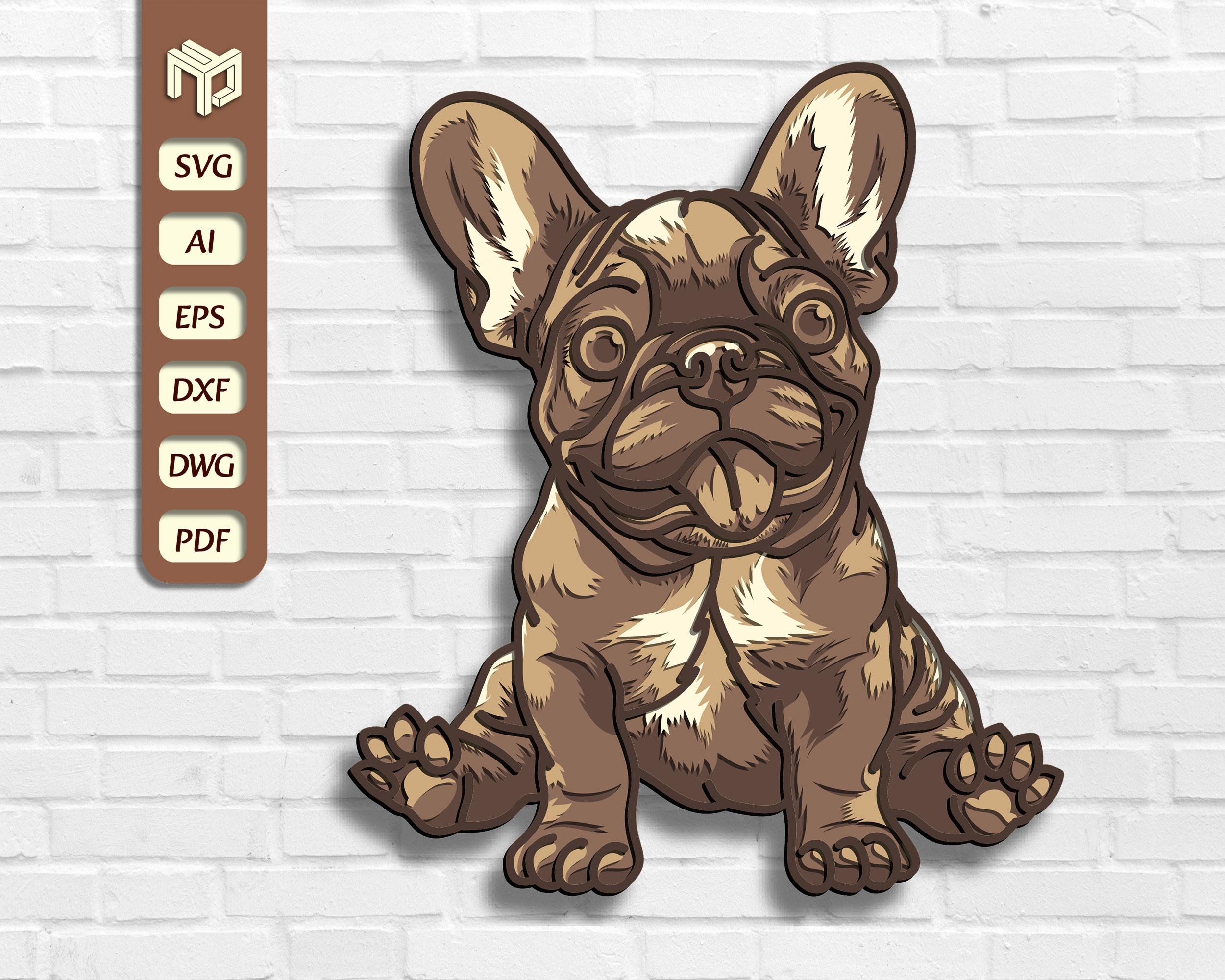 French Bulldog 3D Layered Laser Cut Files, Dog Lover Multilayer Mandala ...