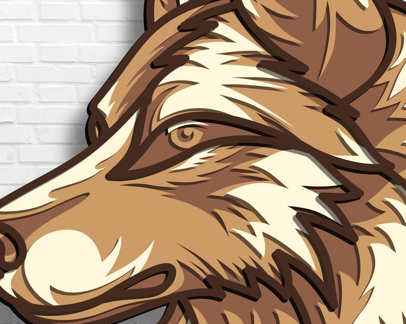 Wolf Face 3D Layered Laser Cut Files, Wildlife Head Multilayer Mandala ...