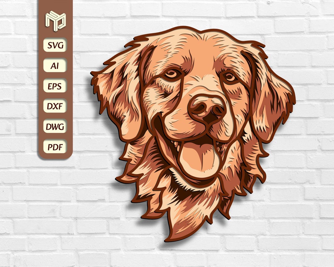 Golden Retriever 3D Layered Laser Cut Files, Dog Lover Multilayer ...