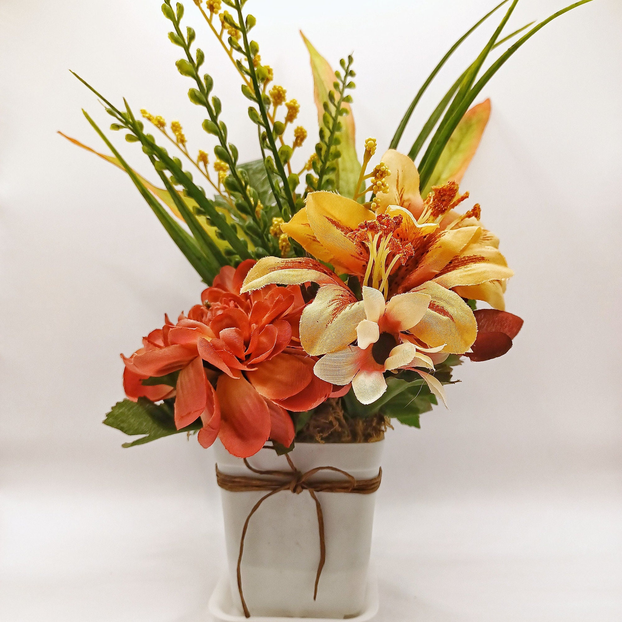 Mini Silk Flower Arrangement Fall Flowers Flower Gift Idea - Etsy