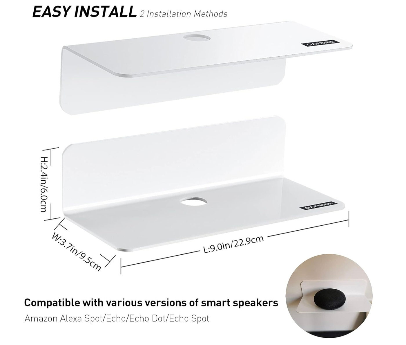 White Floating Shelves Wall Mounted Set of 2 Easily Expand Wall Space ...