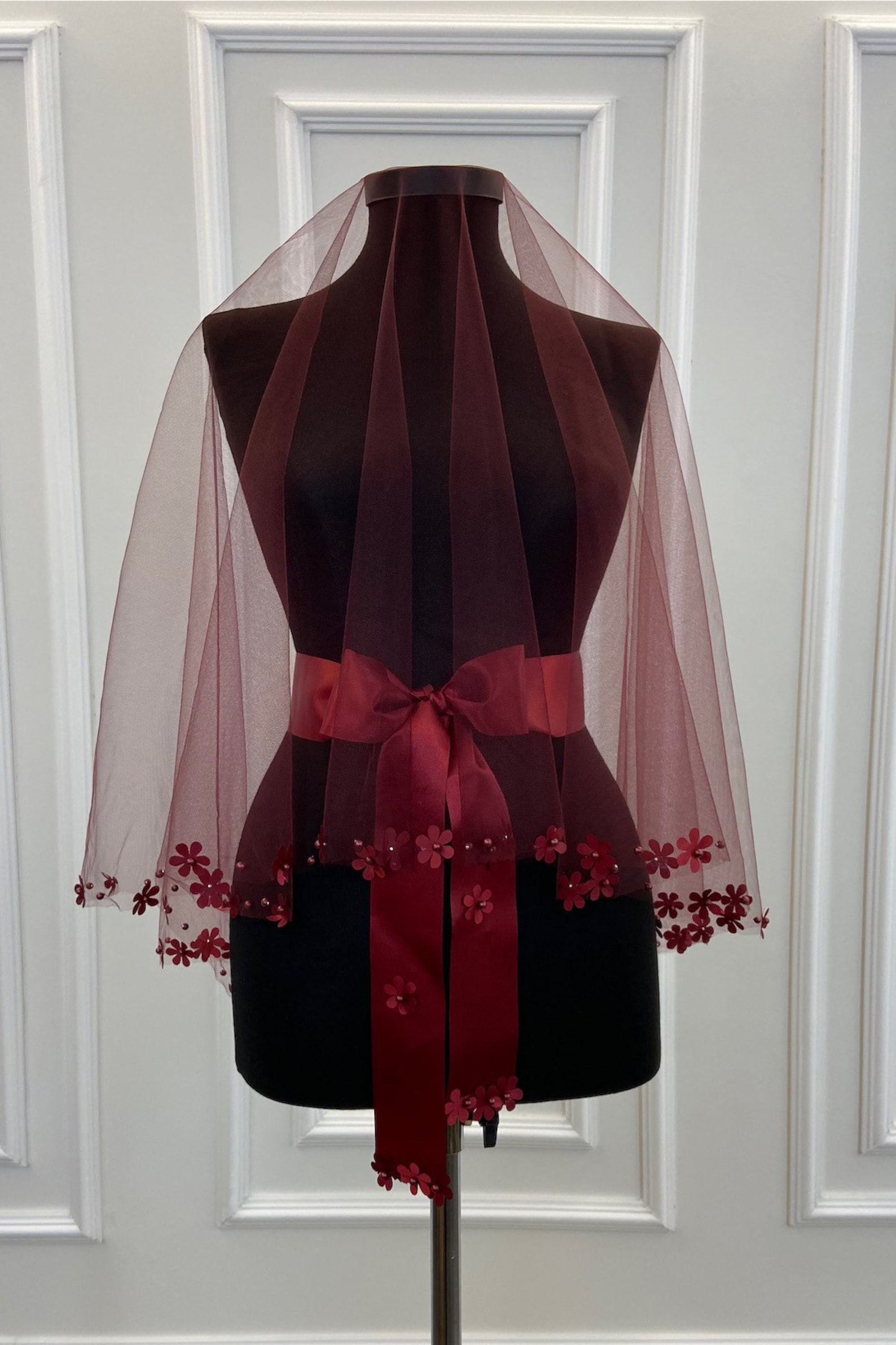 3D Floral Veil Pearl Veil Wedding Veil Henna Night Veil - Etsy