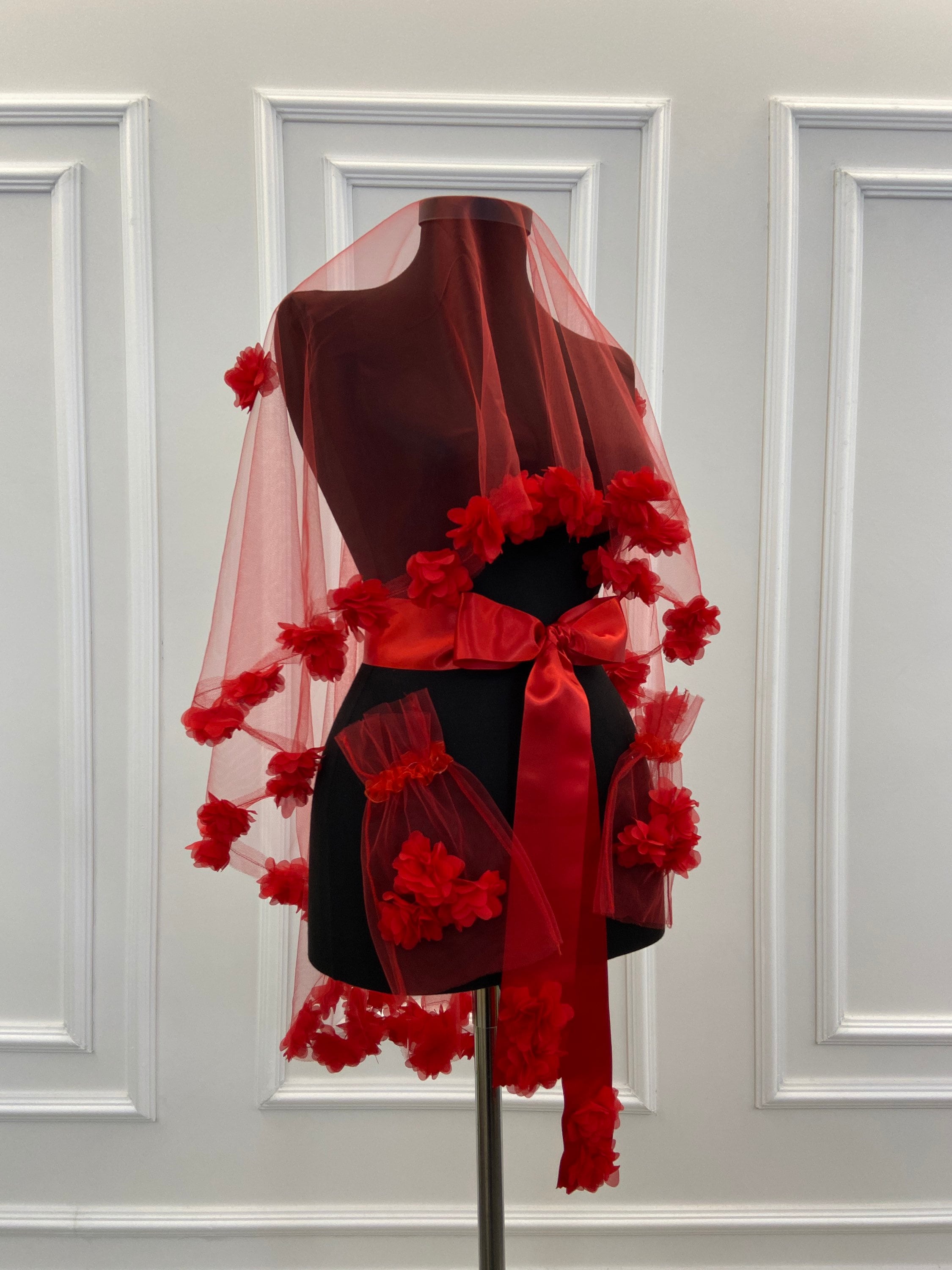 3D Floral Veil Wedding Veil Henna Night Veil Bridal Veil - Etsy