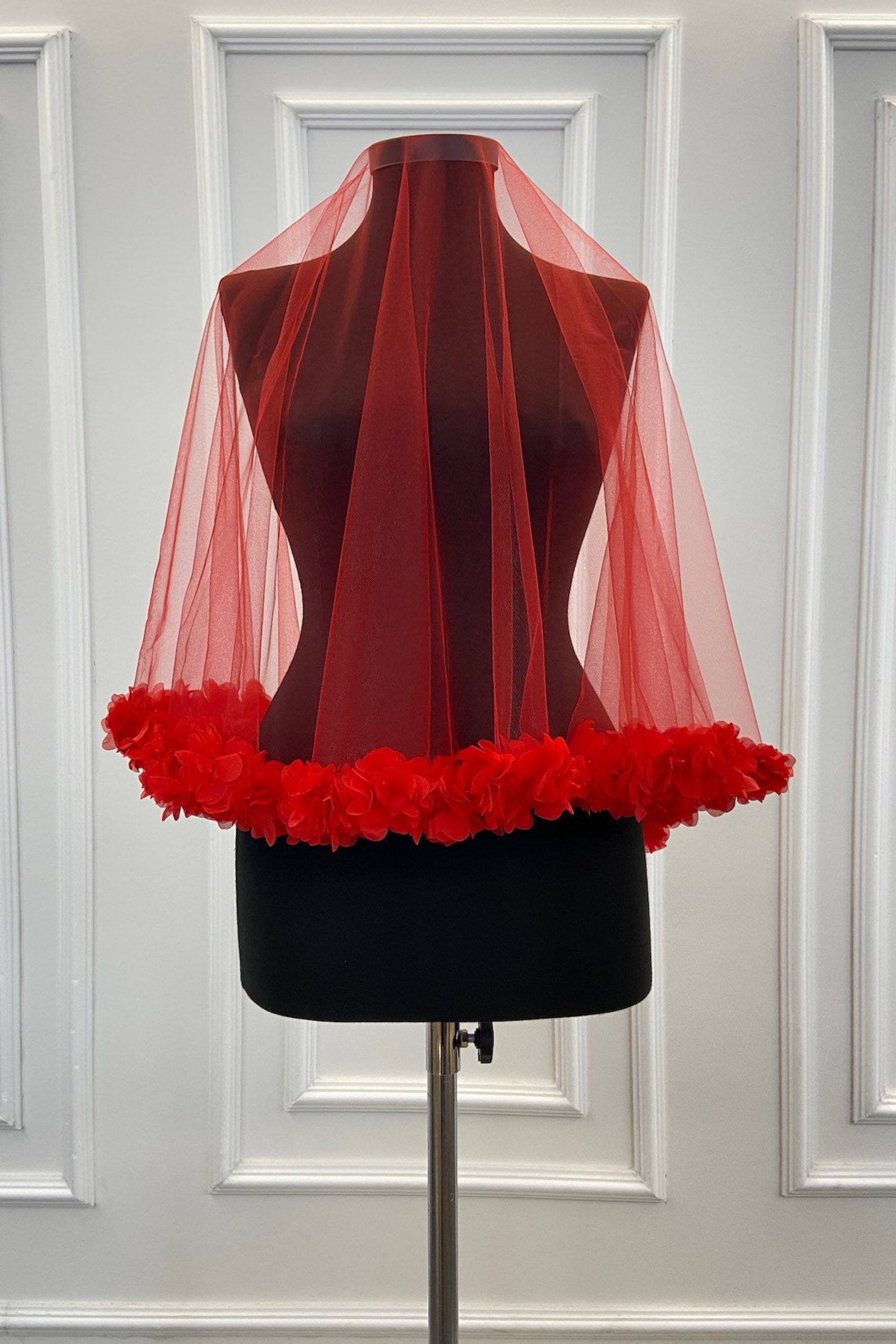 3D Floral Veil, Pearl Veil, Wedding Veil, Henna Night Veil, Bridal Veil ...