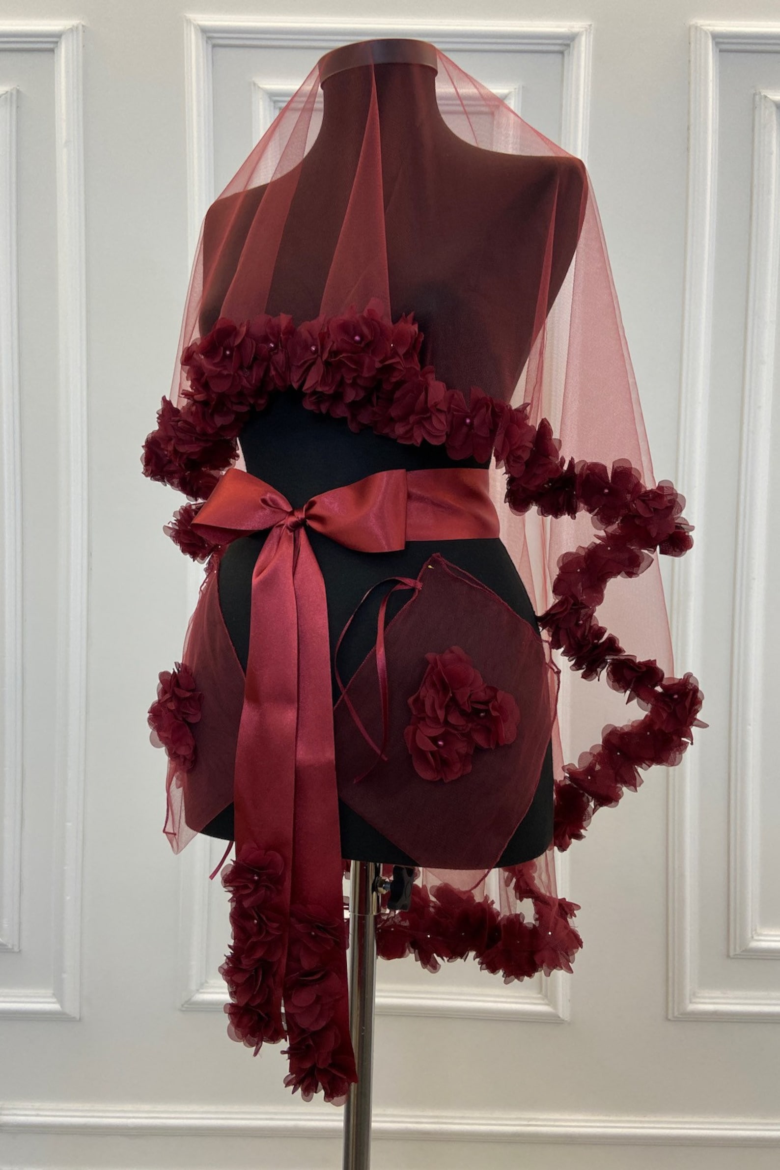 3D Floral Veil, Pearl Veil, Wedding Veil, Henna Night Veil, Bridal Veil ...