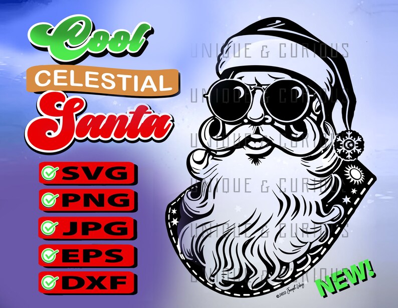 Santa Face SVG Cool Santa Santa Claus Clipart Santa Clause PNG Santa ...
