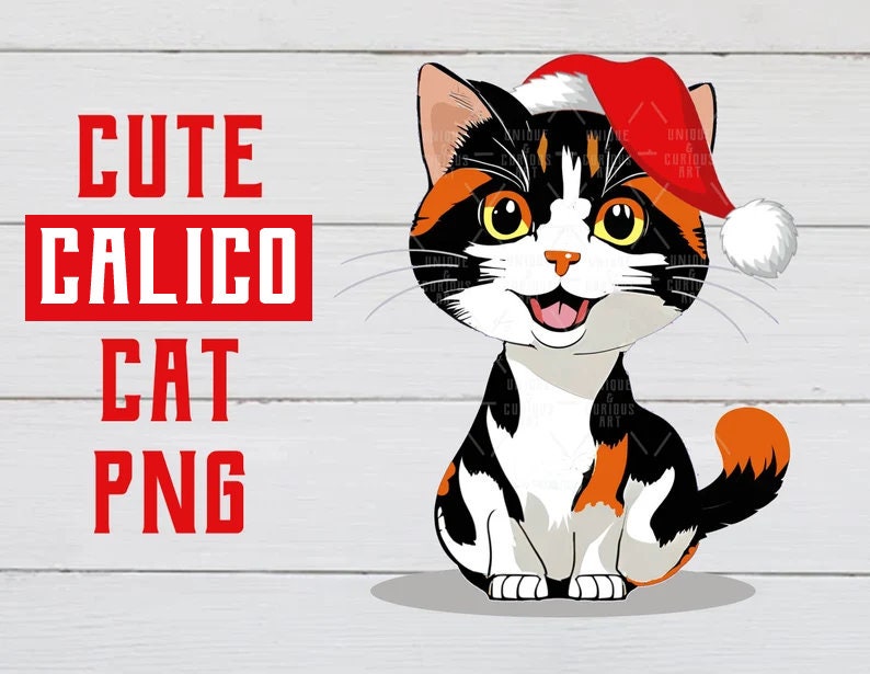 Calico Cat PNG Christmas Calico Cat Calico Cat Gift - Etsy