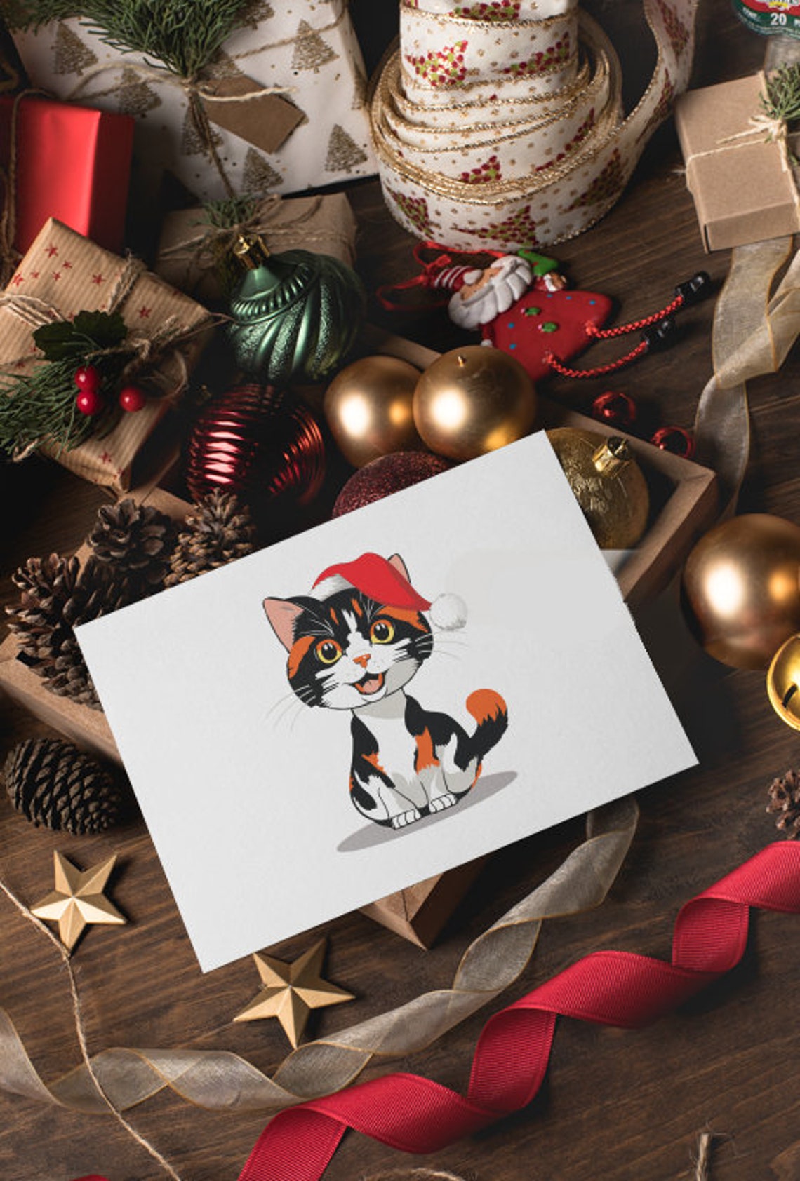 Calico Cat PNG Calico Cat Clipart Christmas Cat Bundle - Etsy