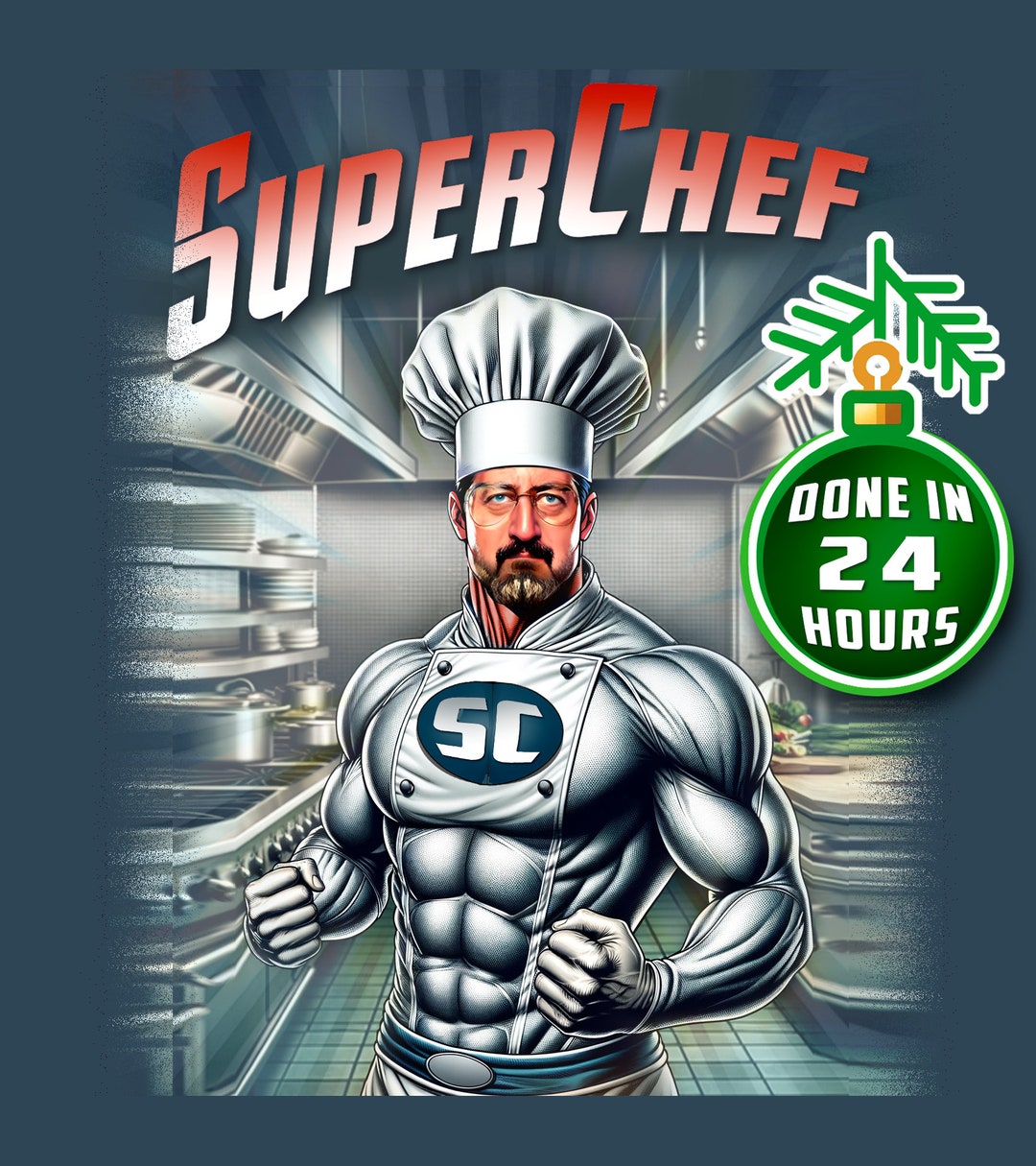 Funny Chef Gift | Chef Cartoon From Photo | Superhero Chef Caricature ...