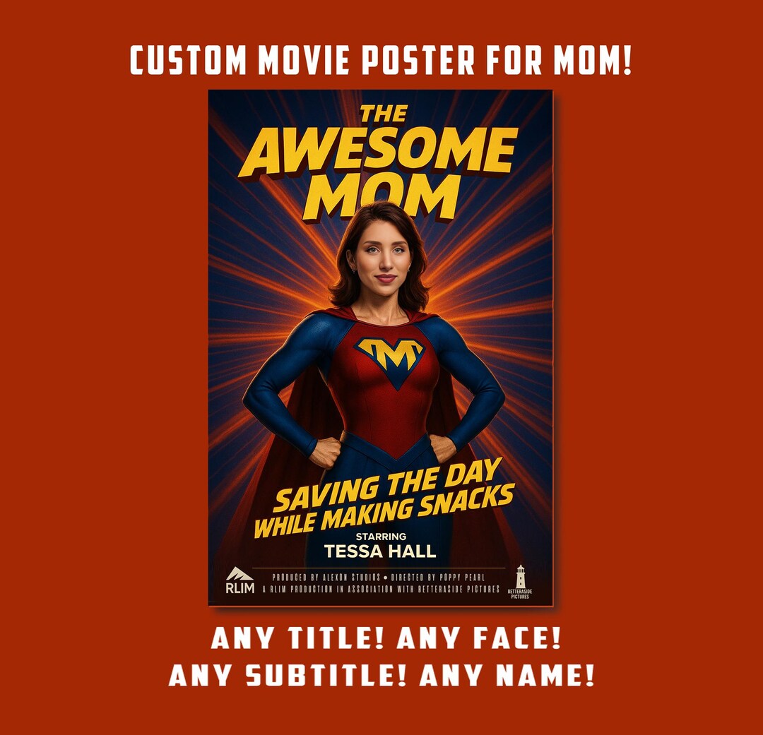 Custom Supermom Poster | Personalized Christmas Gift | Funny Superhero ...