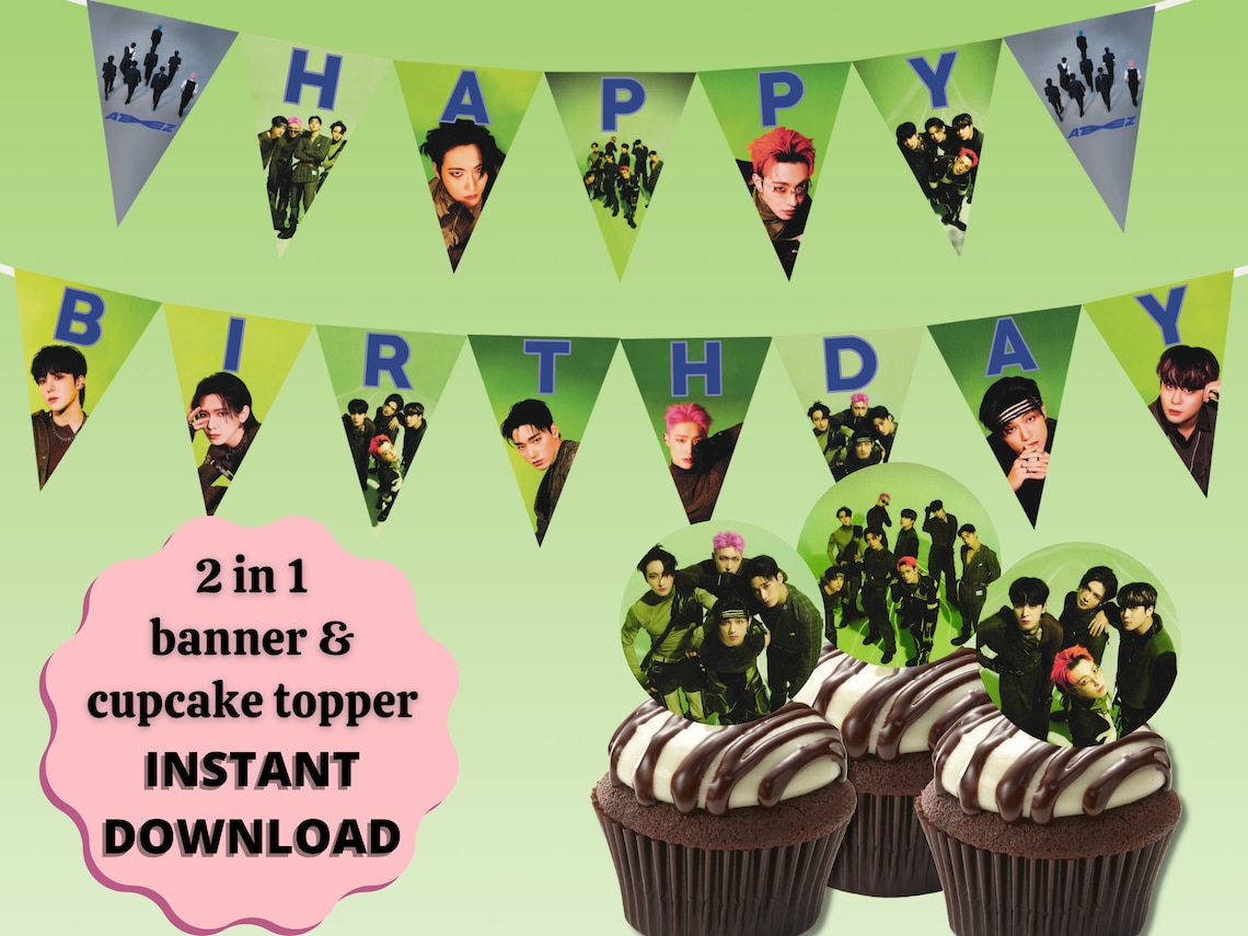 ATEEZ Printable Birthday Banner, Printable Kpop Birthday Decor ...