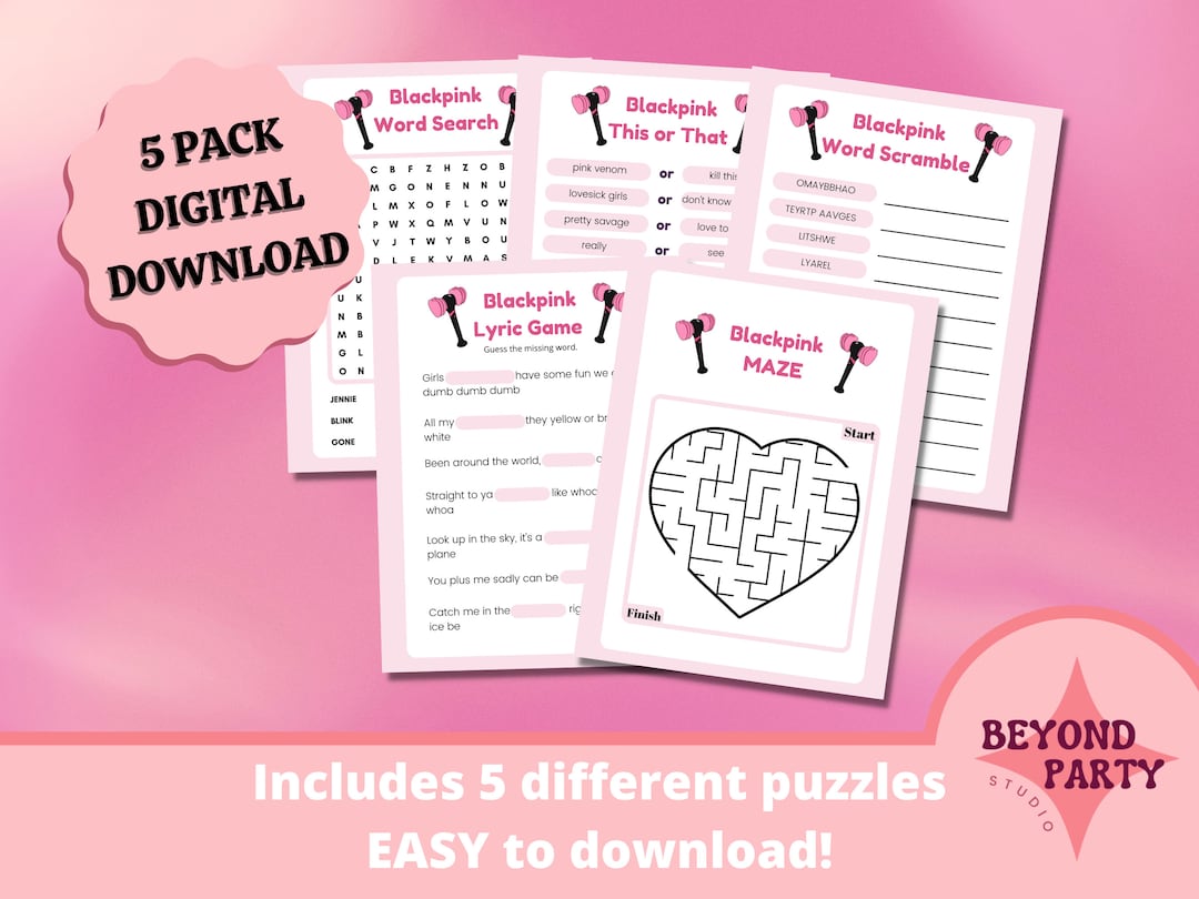 Blackpink Printable Party Games Bundle, Printable Kpop Birthday Games ...