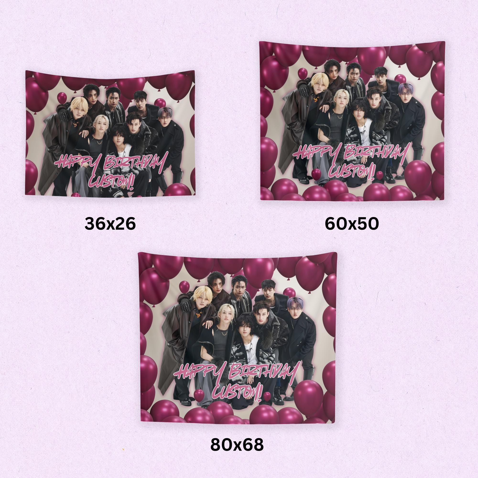 Stray Kids Custom Birthday Tapestry Banner, Kpop Party Decoration - Etsy