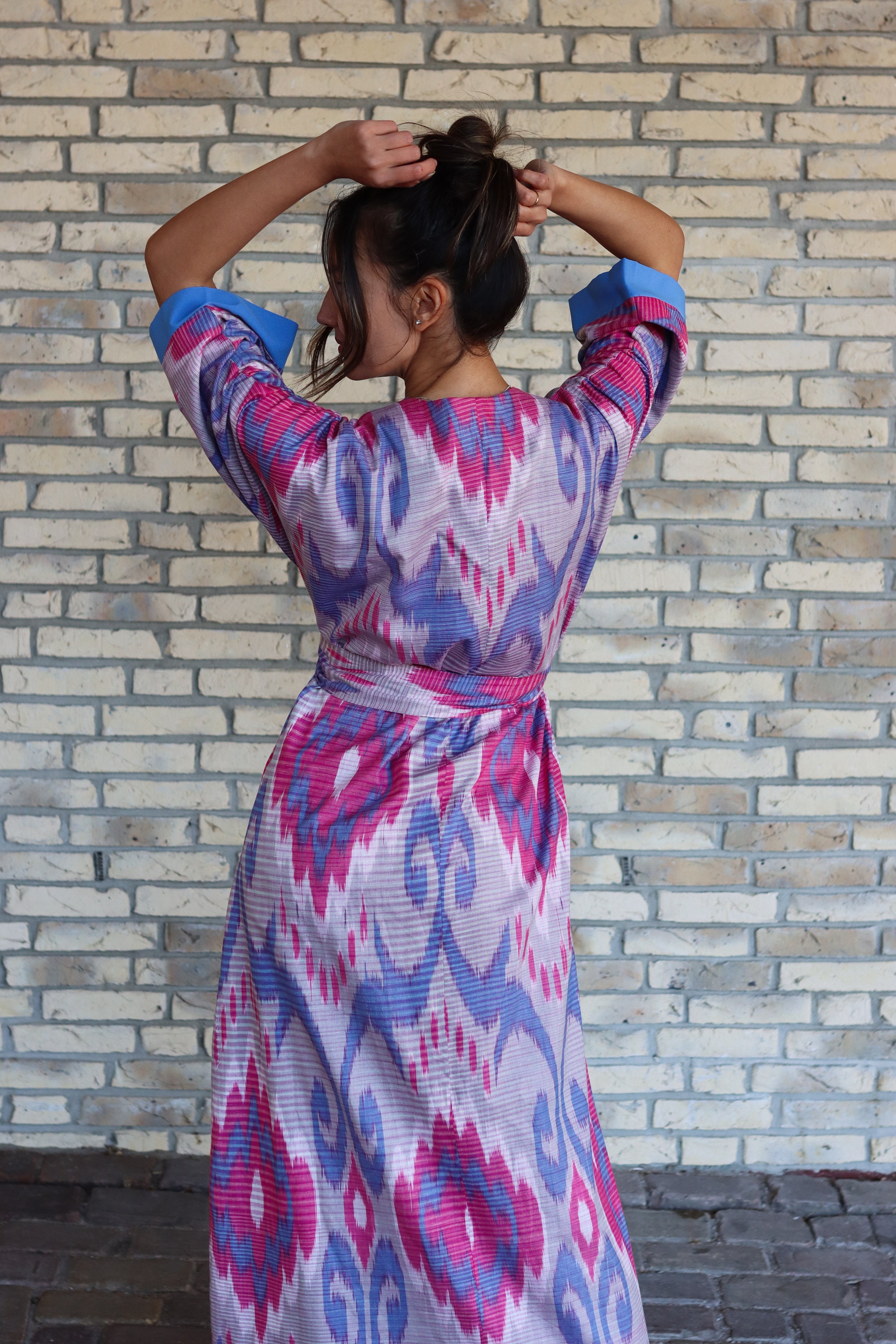 Ikat Robe, Summer Kaftan, Lightweight Ikat Maxi Robe, Ikat Dress - Etsy