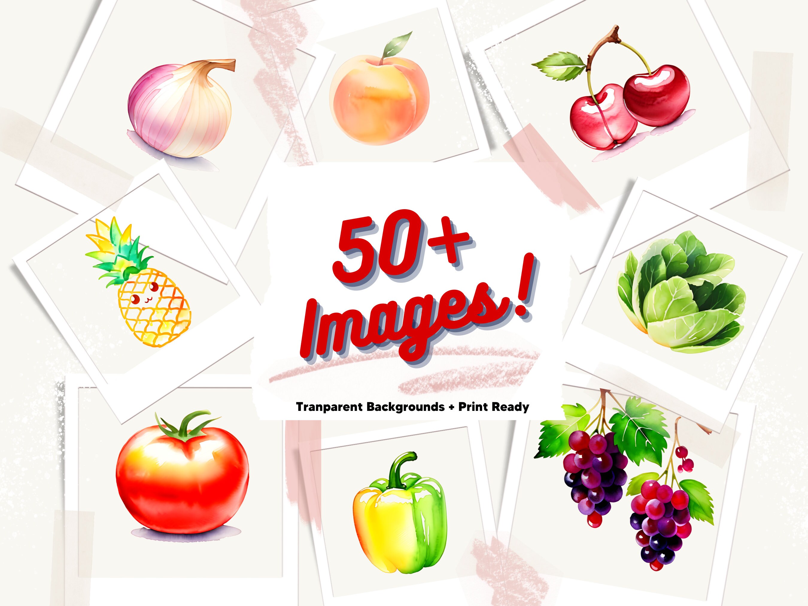 50+ Watercolor Fruits and Vegetables Clipart - Vegetable Garden ...