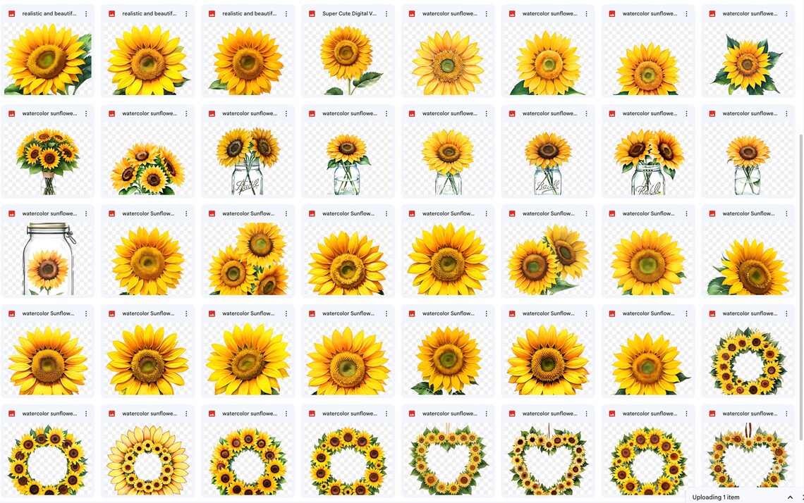 Sunflower Clipart Sunflowers PNG Format Instant Download for Commercial ...