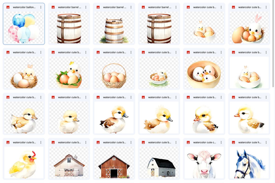 Farm Animals Clipart - Barnyard Animals PNG Format Instant Download for ...