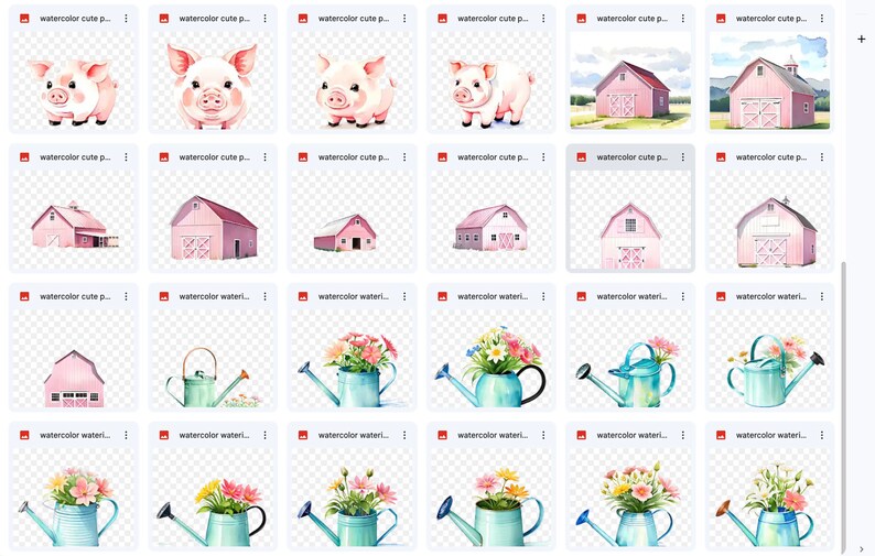 Farm Animals Clipart - Barnyard Animals PNG Format Instant Download for ...