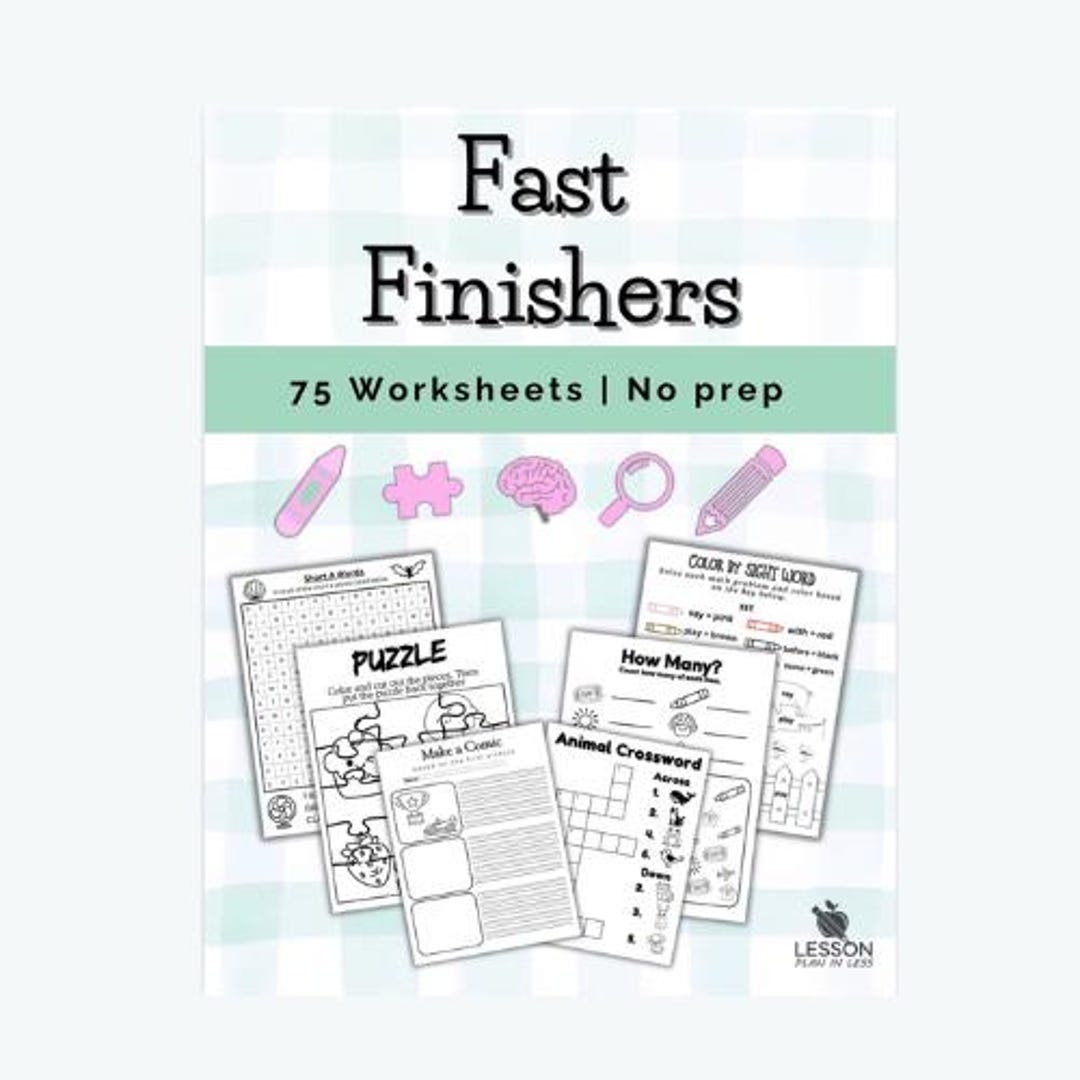 Fast Finisher Worksheets | 75 Print and Go Activities - Etsy