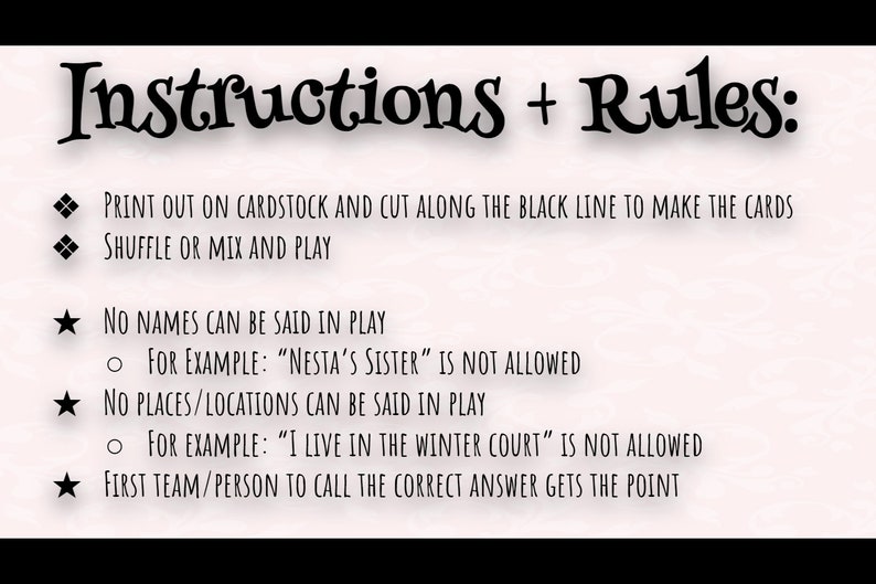 Charades: A Court of Thorns and Roses Series - Etsy