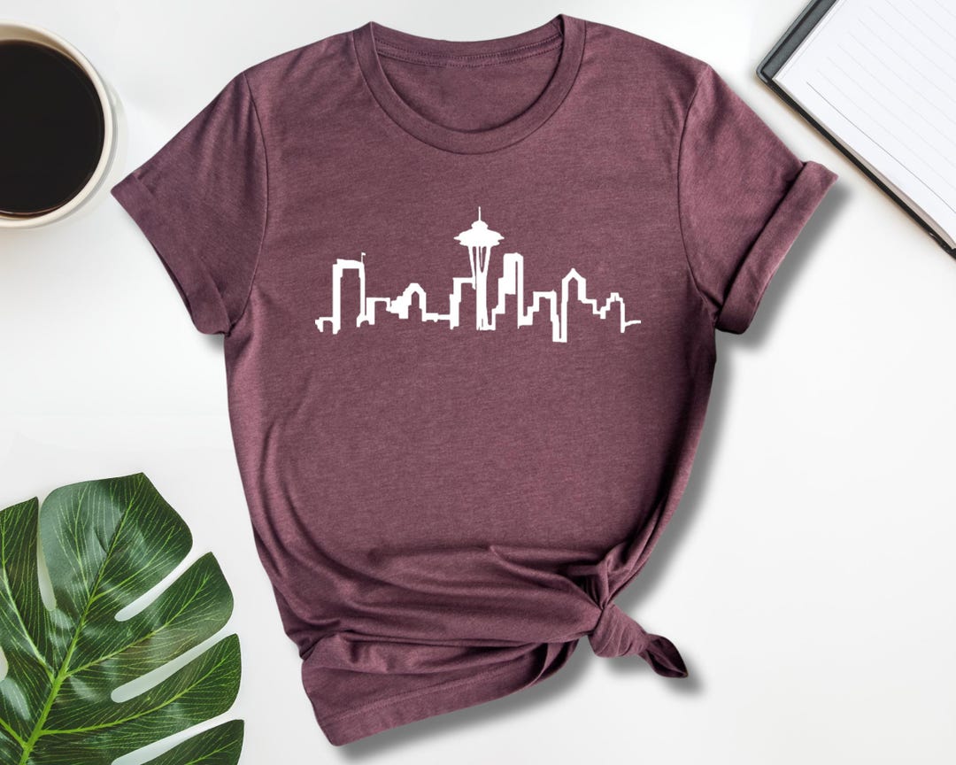 Seattle Skyline T-shirt: Minimalist Washington State Travel Tee - Etsy