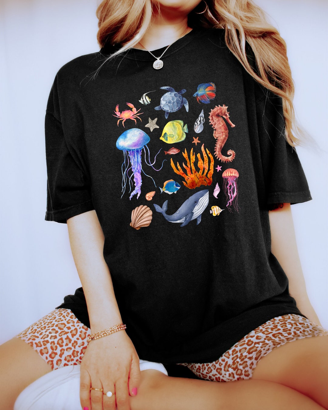 Comfort Colors® Watercolor Ocean Animal Shirt, Ocean Lover Gift Shirt ...