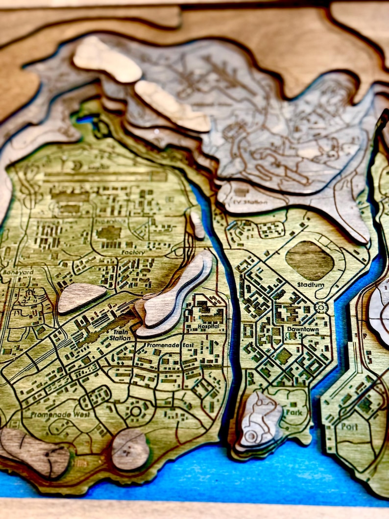 Warzone Verdansk Map: 3D Laser Cut Wood Gamer Art - Etsy