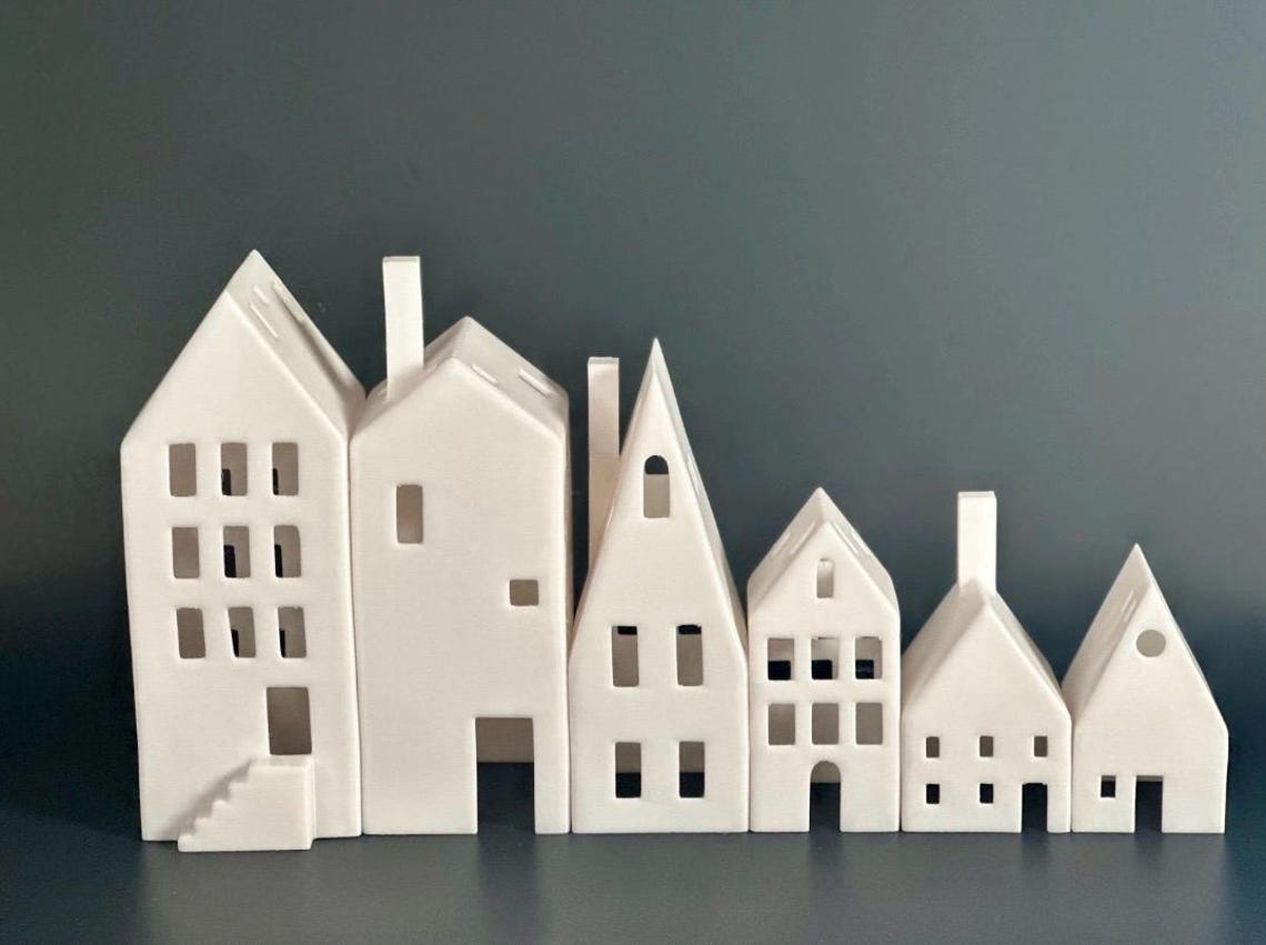 3D Printed Tea Light Houses: Cozy Village Mantel Decor - Etsy