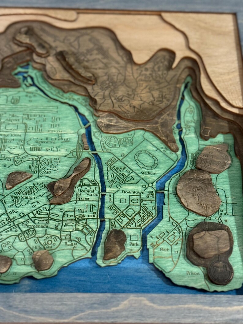 Warzone Verdansk Map: 3D Laser Cut Wood Gamer Art - Etsy