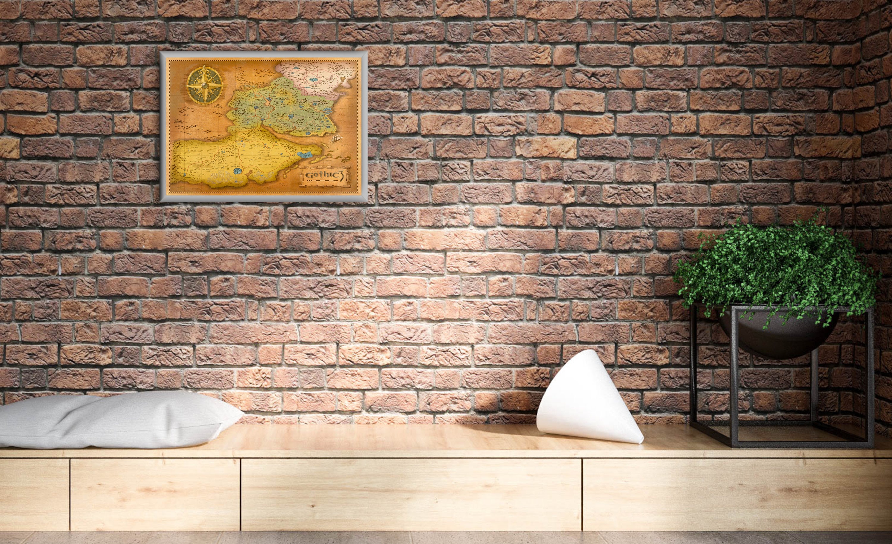 Gothic 3 In-game World Map – Detailed, High-quality Fantasy Map Poster ...