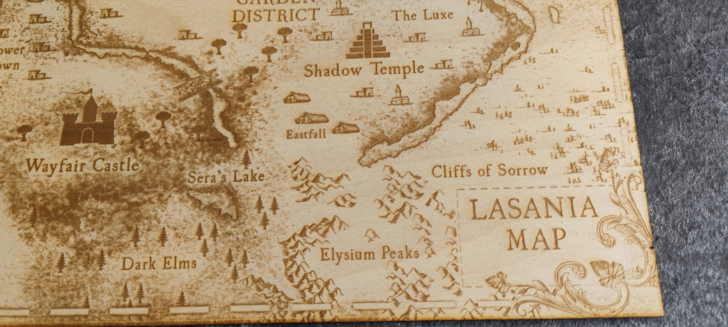 Laser Engraved Map of Lasania kingdom of Solis From Blood and Ash ...