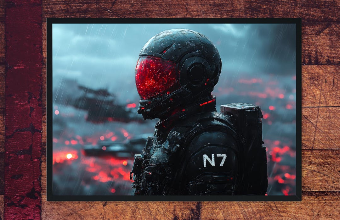 Mass Effect Inspired N7 Hero Poster V12| Sci-fi Wall Art | Gaming Decor ...