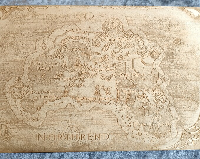 World of Warcraft Northrend Map, High Quality, A3, A2 or A1 - Etsy